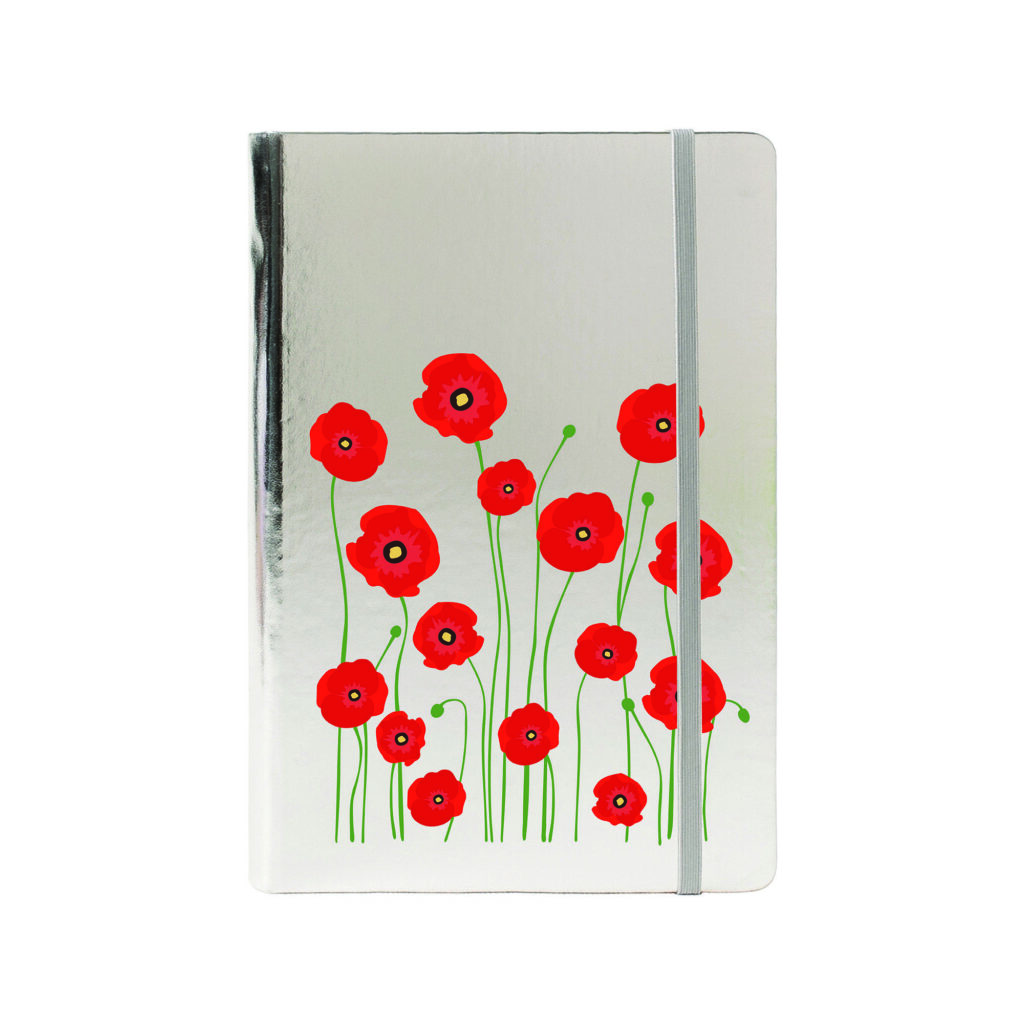 Poppies Metallic Notebook A5 - The Souvenir Collection