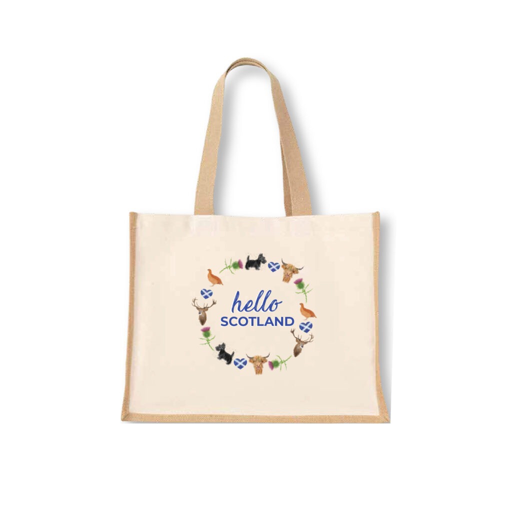 Hello Scotland Melbourne Canvas/Jute - The Souvenir Collection